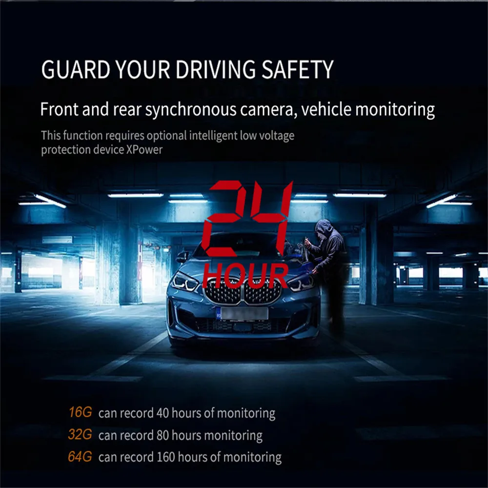 12-inch full touch screen car DVR Hisilicon 4K UHD driving recorder