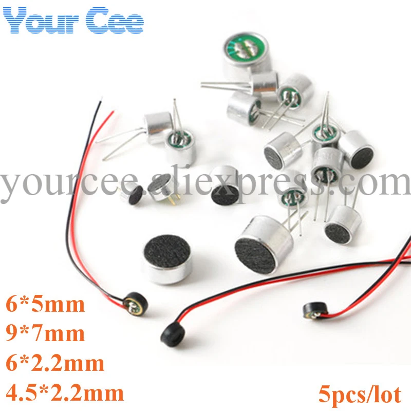 5pcs Microphone MIC Condenser 6*5mm 9*7 4.5*2.2 6*2.2mm Electret ...