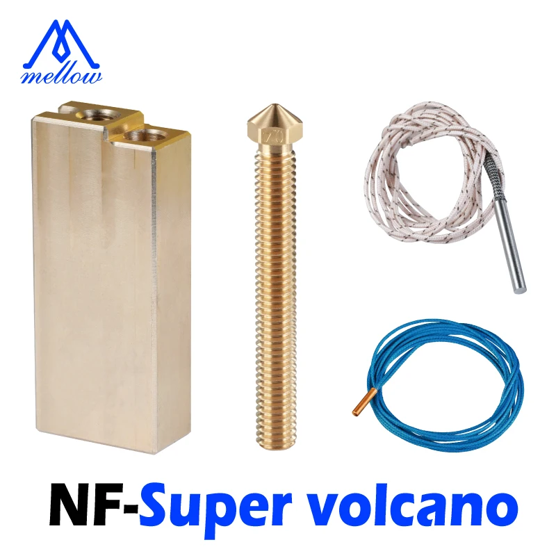 12V/24V 80W Heater Super Volcano Heat Block Nozzle + ATC Semitec 104GT ...
