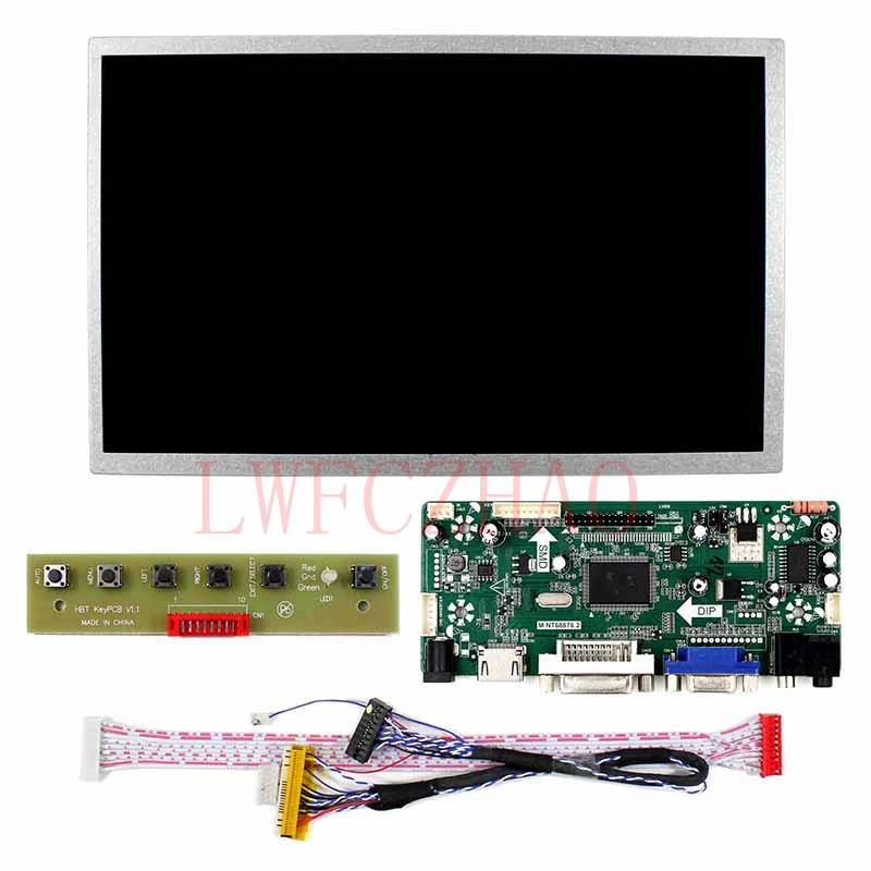 10.1 Inch HSD100IFW1 1024x600 LCD Display Screen + HDMI VGA Audio DVI ...