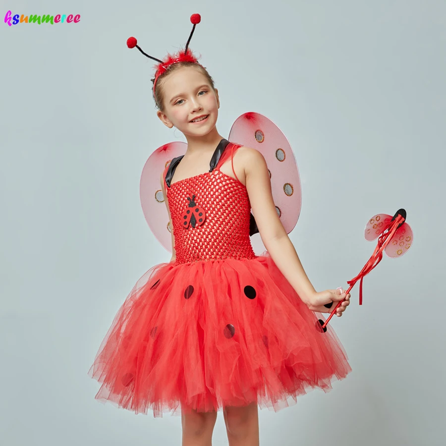 Girls-Ladybug-Tutu-Dress-Kids-Ladybug-Halloween-Birthday-Insect-Animal ...