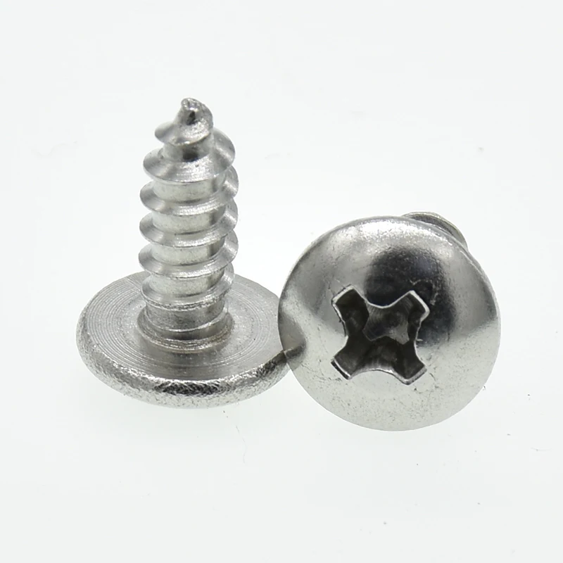 M3 M4 M5 M6 304 Stainless Steel Self-tapping Truss Screws Round large Flat round Head Cross ...