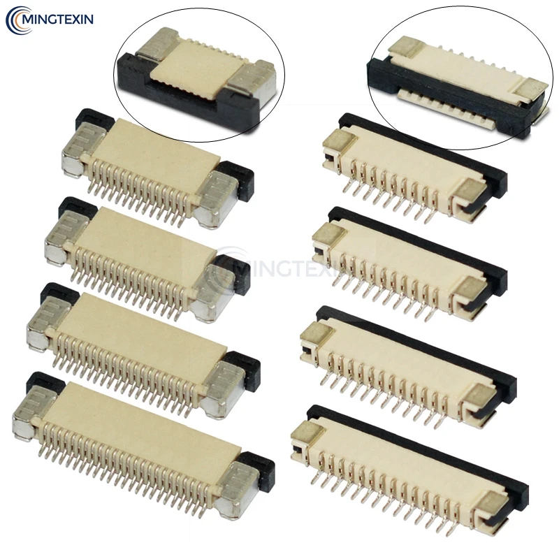10pcs FPC Connector 0.5mm/1.0mm Pitch Drawer type Upper/ Bottom contact ...