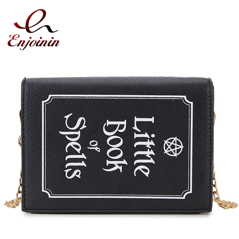 Black Magic Book Of Spells Clutch Bag For Women Fashion Chain Shoulder ...