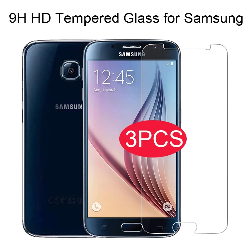 3PCS Phone Screen Protector Tempered Glass for Samsung Galaxy S6 S7 ...