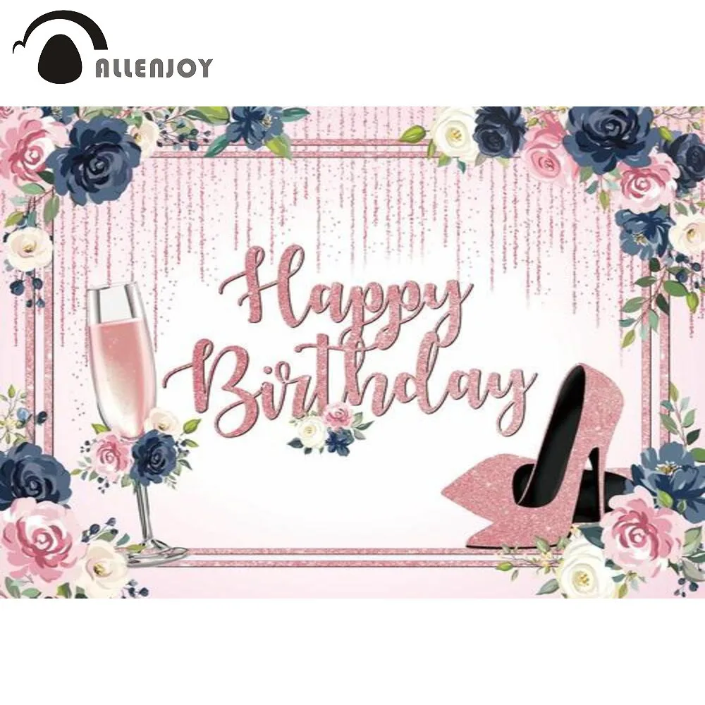 Happy Birthday Flowers And Champagne