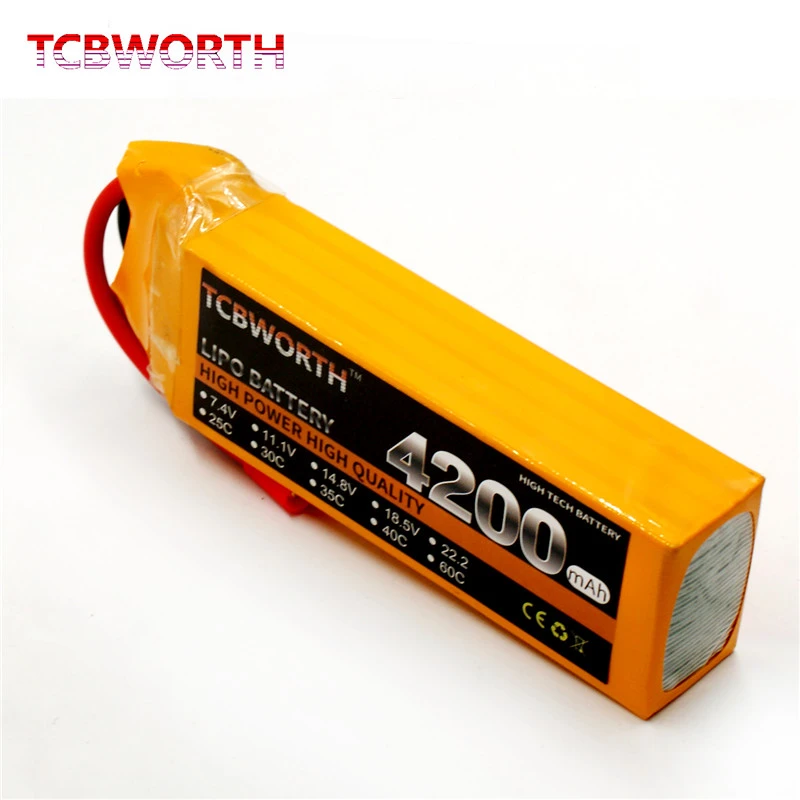 Batteries 4S 14.8V 4200mAh 25C 35C 60C RC Drone LiPo Battery 4200mAh For RC Airplane Quadrotor ...