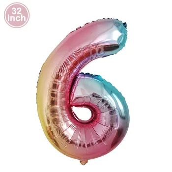 Number 6 Balloon 6 Digit Balloons Six Blue Figure Green Globe 6th ...