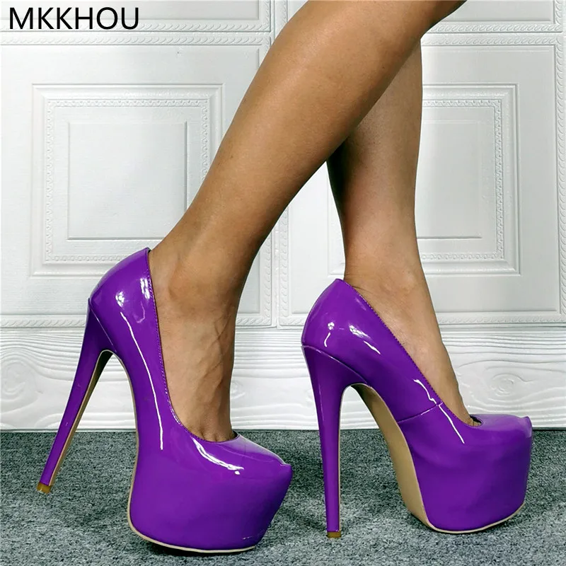 MKKHOU zapatos de tacón alto con plataforma para mujer, calzado de piel ...