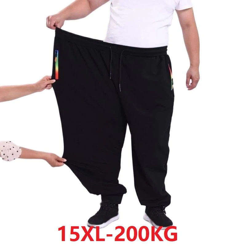 New Men Pants 12xl 10xl 14xl 15xl Elastic Waist Plus Size Sweatpants Loose Casual Big Size Black ...