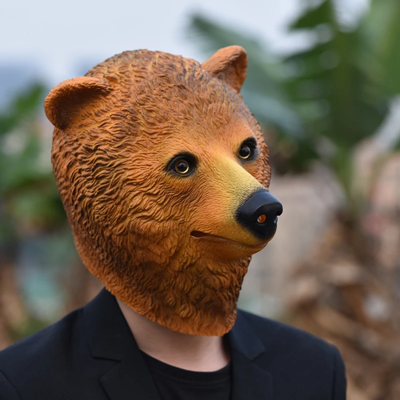 Realistic Bear Head Costume
