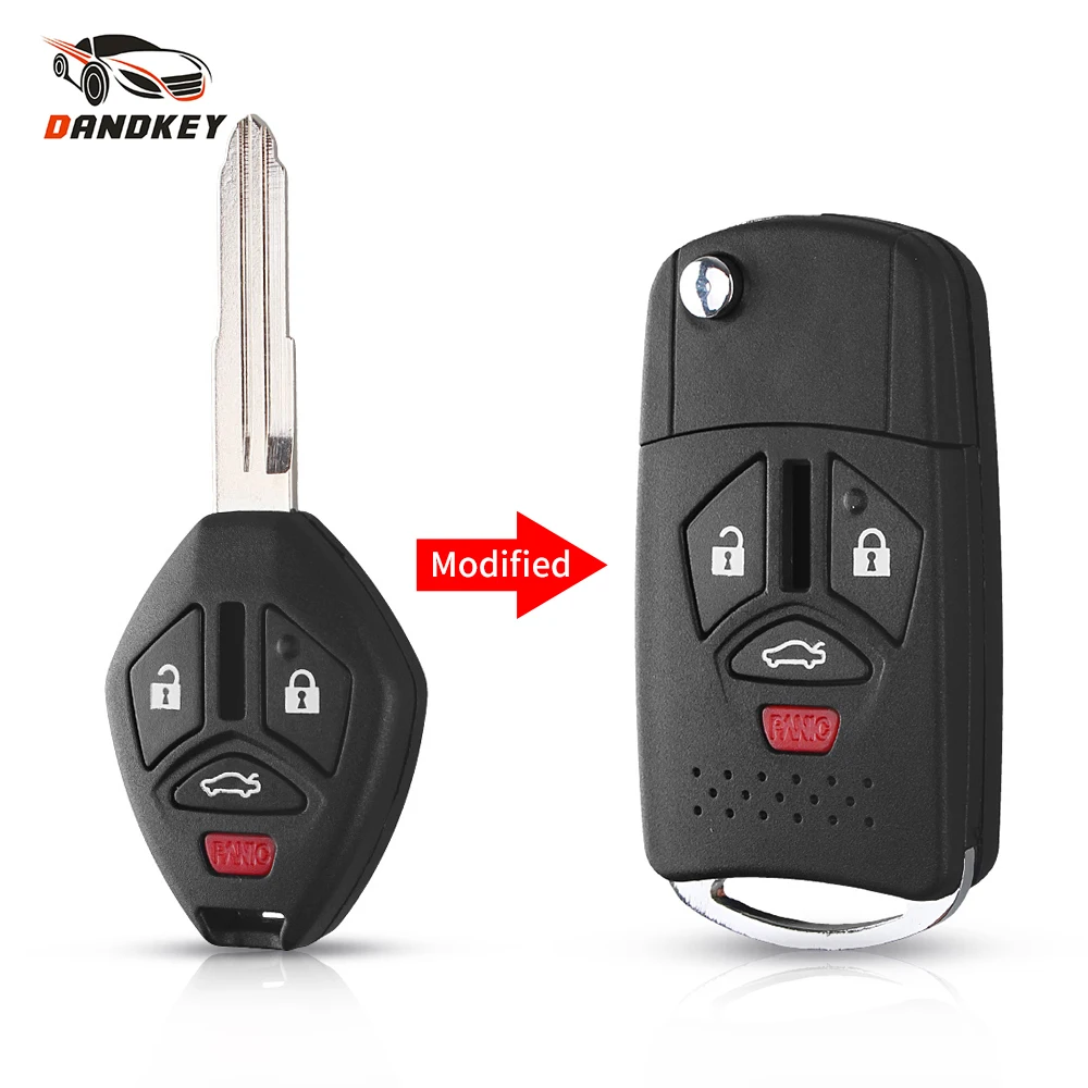 Dandkey 3 With Panic Modified Flip Remote Key Shell Case For Mitsubishi ...
