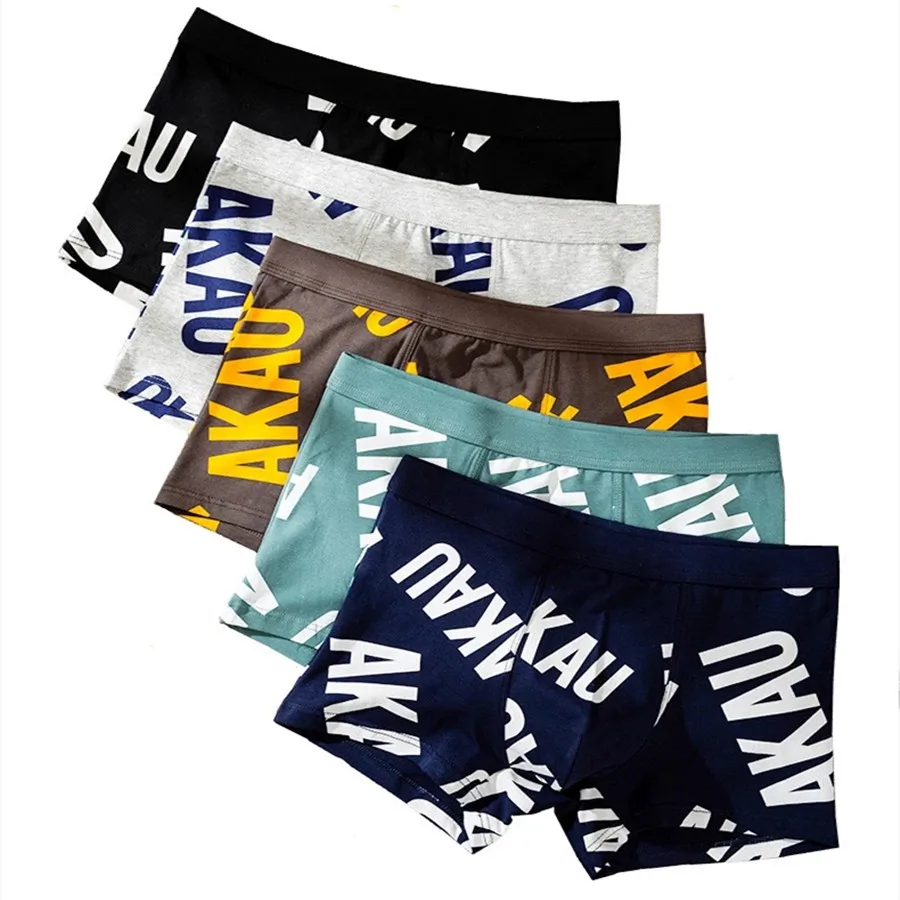 Men's Shorts Cotton Underpanties Japanese Underwear Boxer Male Letters ...