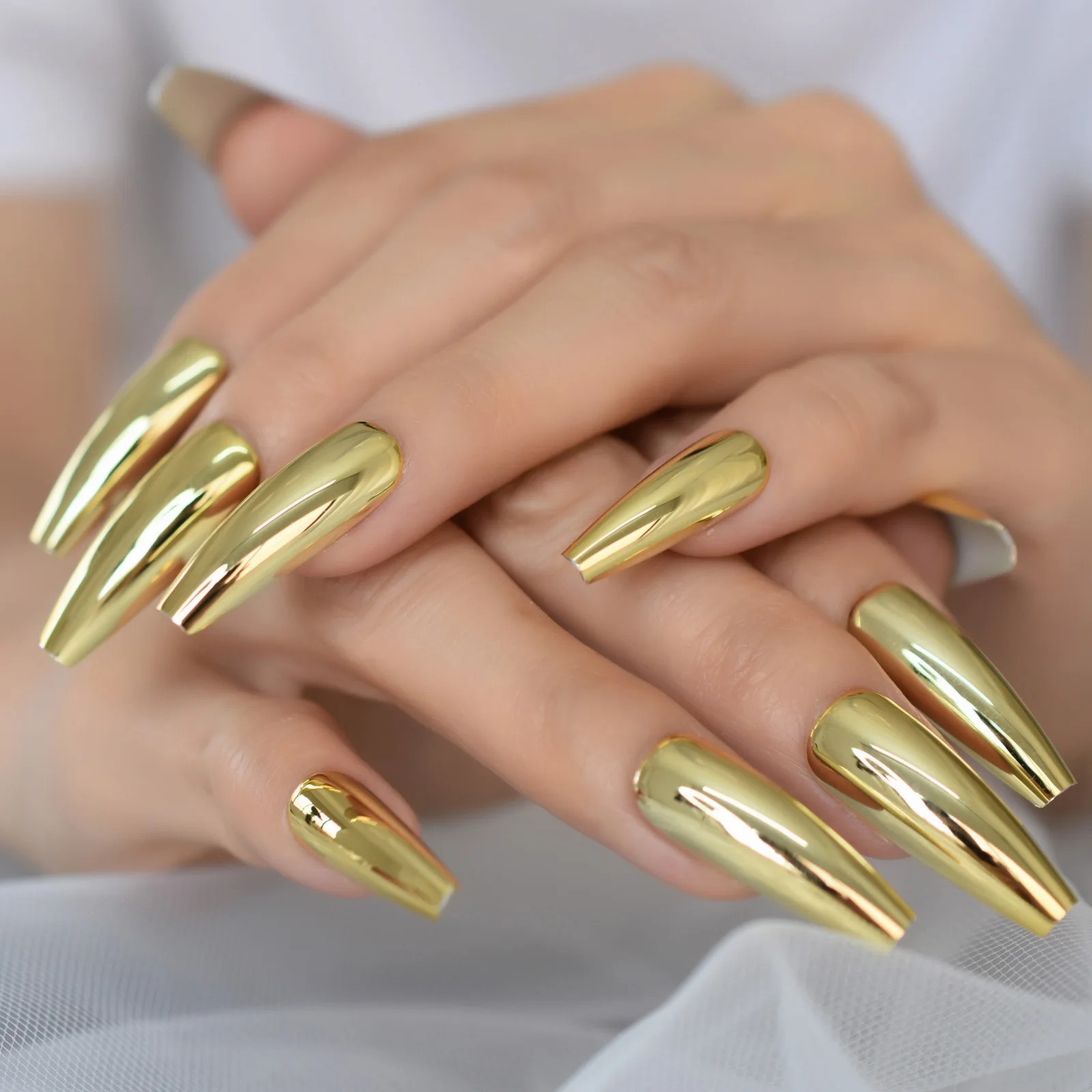 Gold Metallic Nails