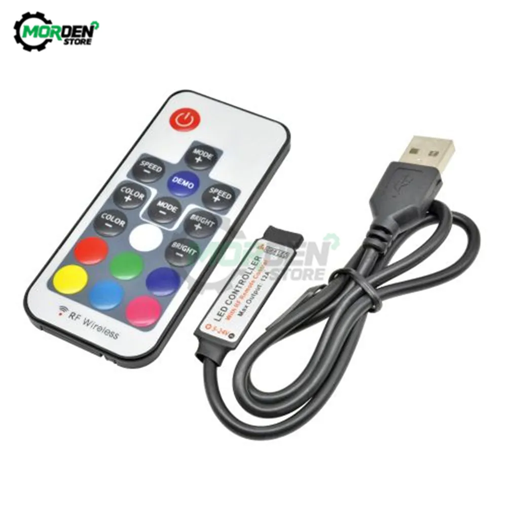 5V-12V-LED-RGB-IR-RF-Remote-Dimmer-Controller-5V-12V-USB-LED-SDM3528 ...