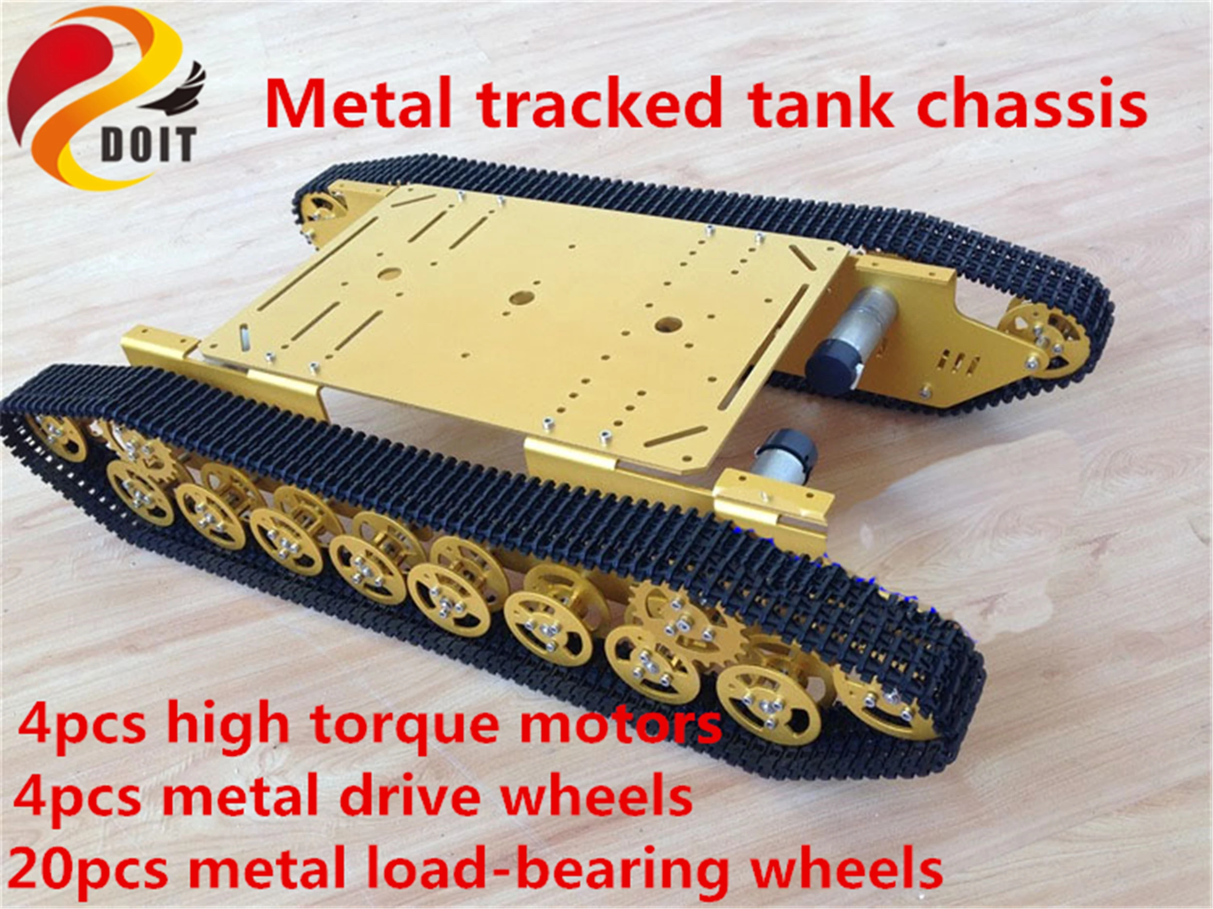 SZDOIT T800 4WD Smart Large Crawler Tank Chassis Kit 9V/12V DC Motor ...