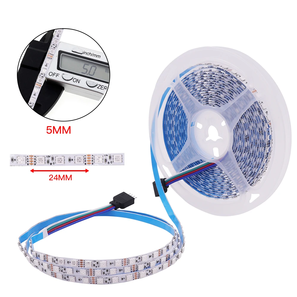 5M-RGB-LED-Strip-Light-12V-SMD3535-LED-Tape-Narrow-5mm-PCB-Width ...