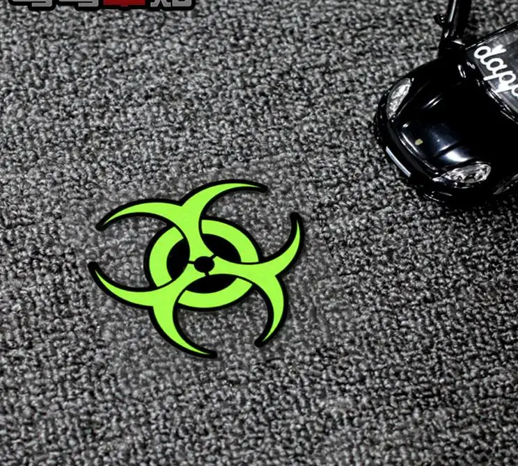 Green Biohazard Symbol Sticker