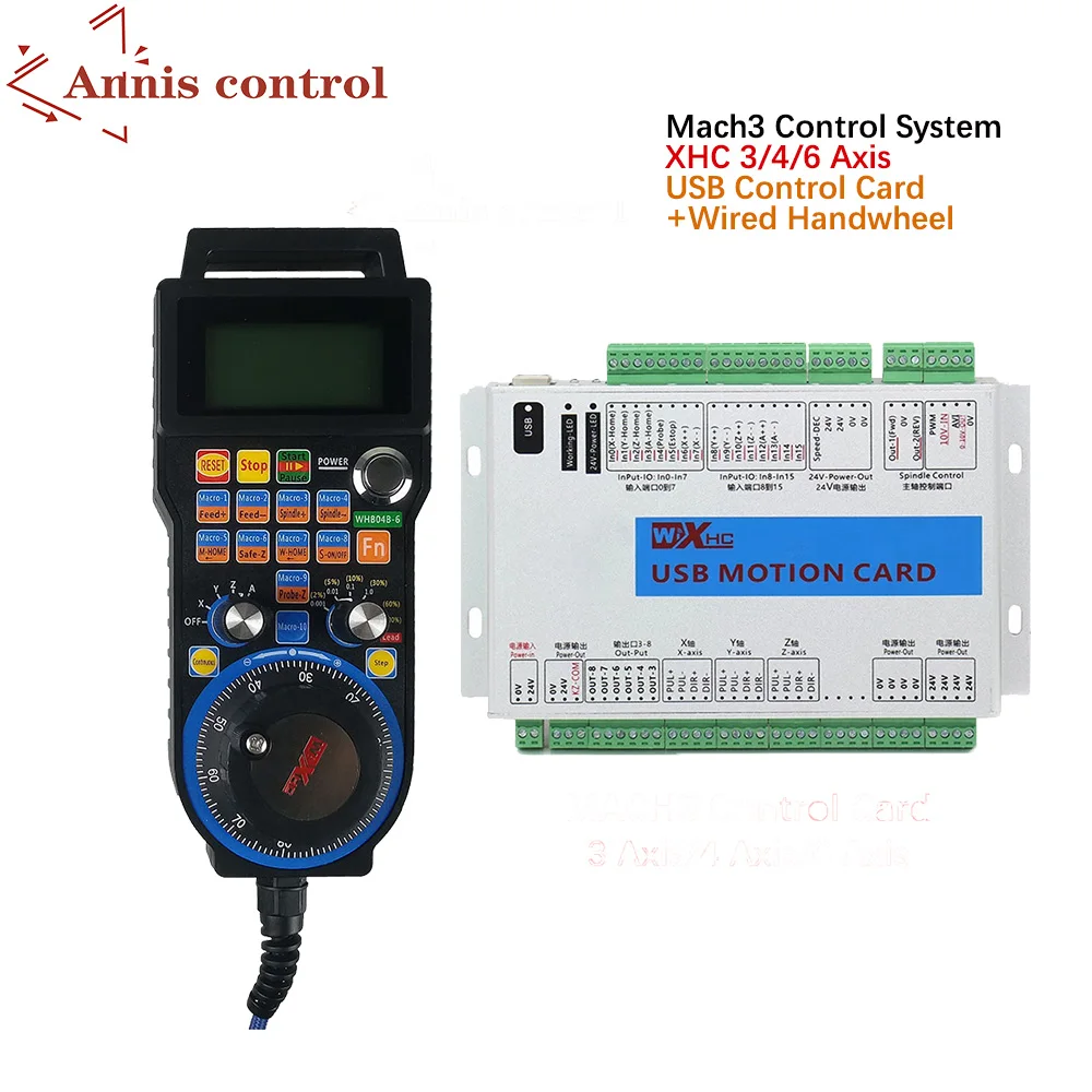 Mach3 Controller Kit Xhc Mkx-v 2mhz Usb Breakout Board 3 4 6 Axis Motion Control Card With Wired ...