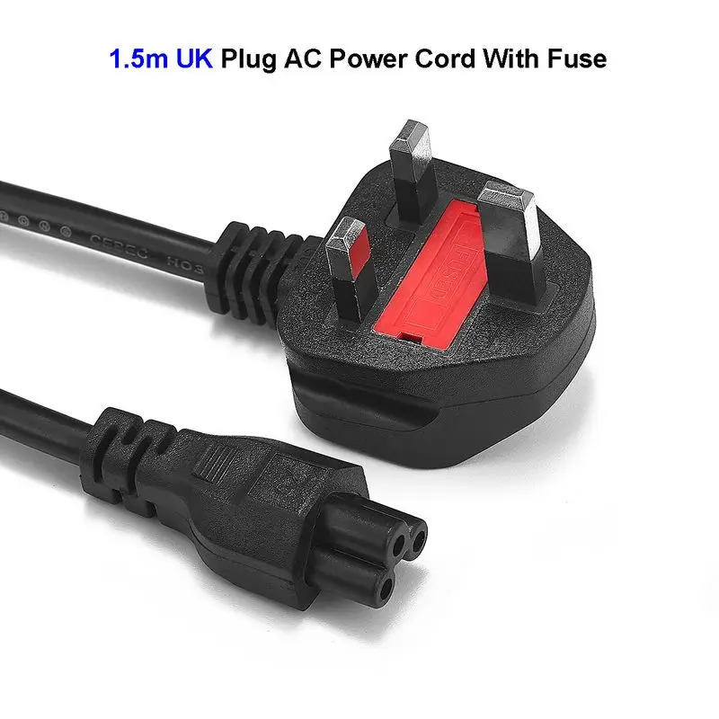 UK Plug Power Cord 1.5m British Main C5 Power Supply Cable For HP Dell ...