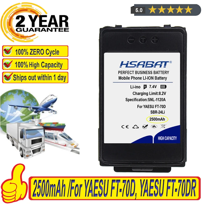 Top-Brand-100-New-2500mAh-SBR-24Li-Battery-for-YAESU-FT-70D-YAESU-FT ...