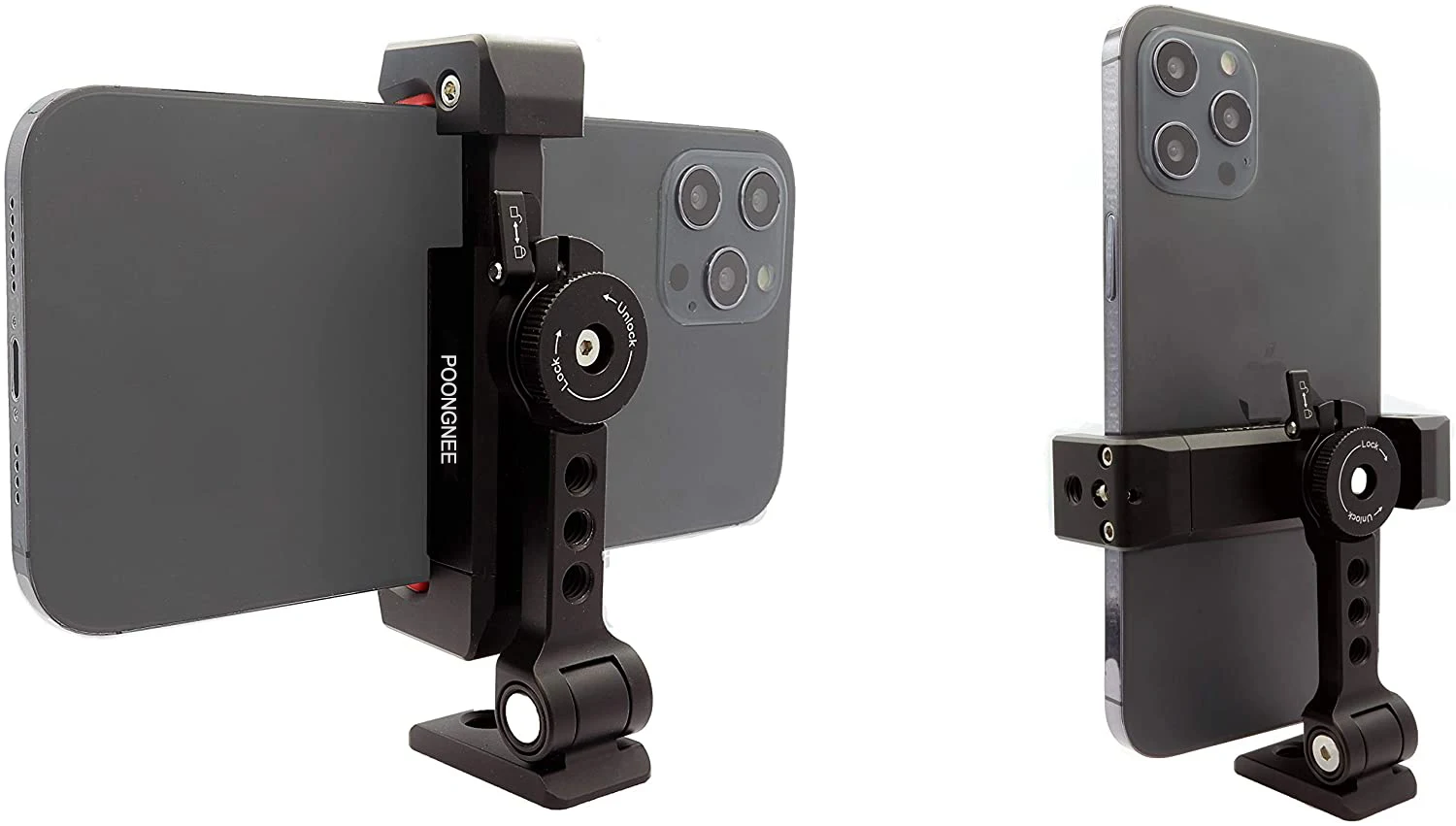 POONGNEE All Metal Tripod Mount Adapter Cell Phone Clipper Holder ...