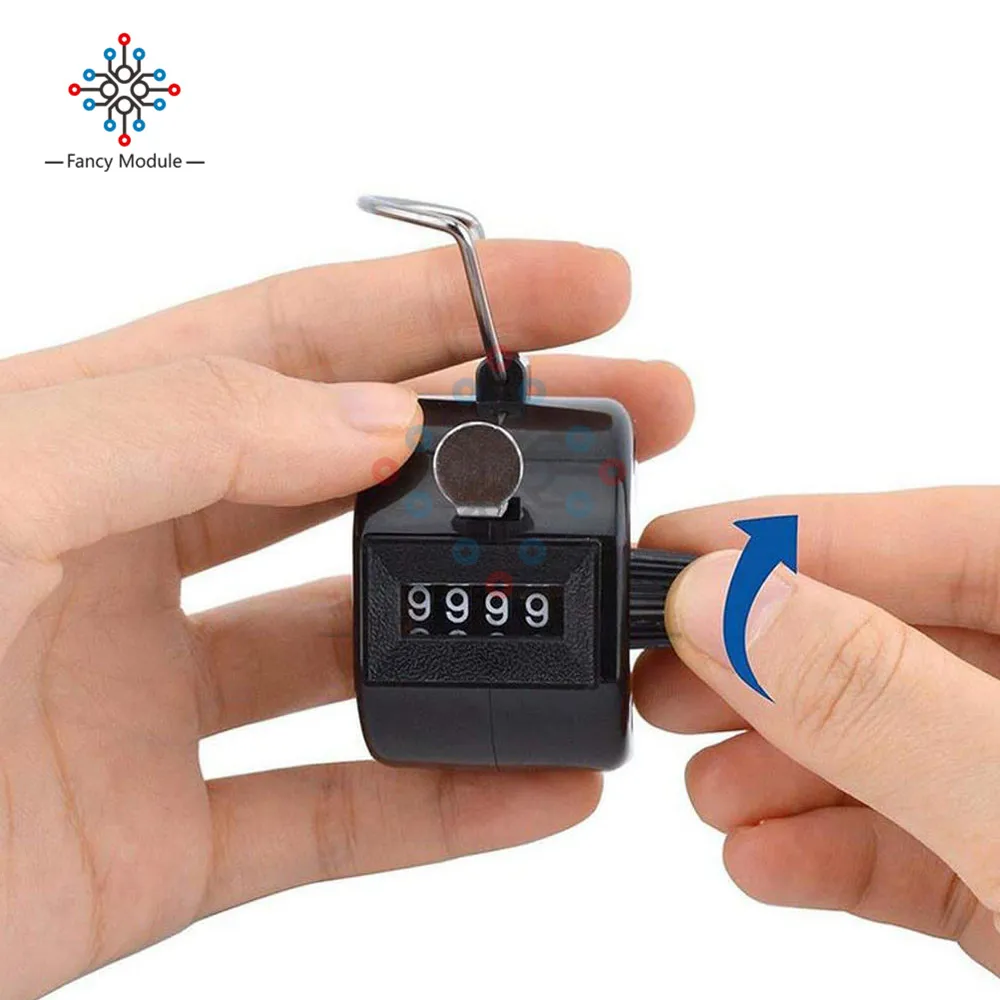 Le noir - Compteur de comptage à main à 4 chiffres, compteur de ...