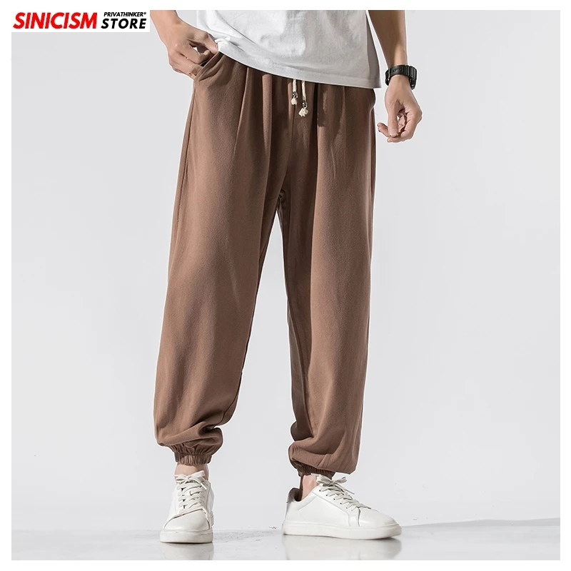 Sinicism Store Men Solid Chinese Style Spring Sweatpants Mens 2020 ...