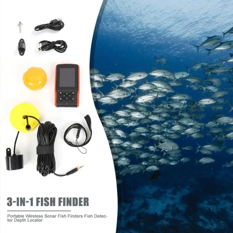 3 in 1 ABS Wireless Waterproof Fish Finder Portable Sonar Sensor ...
