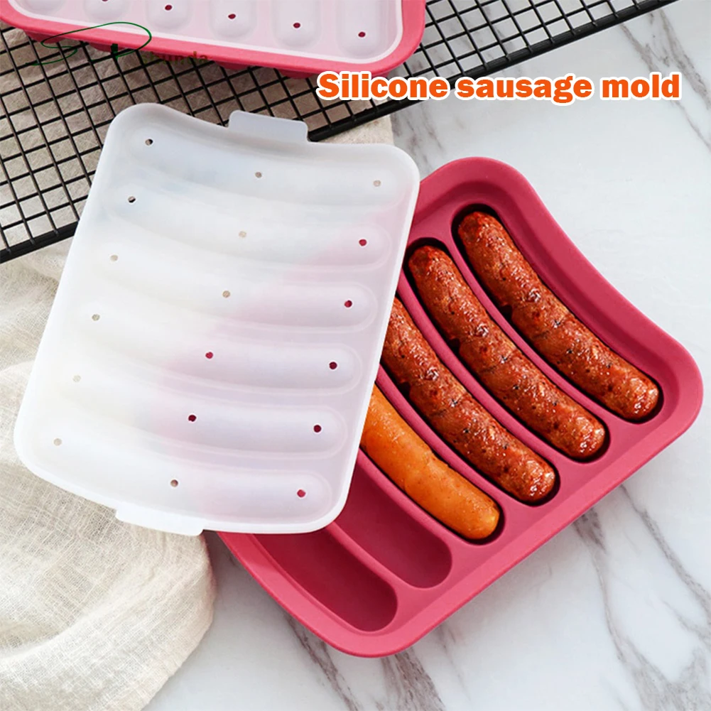 Guoxing Bread Pans Molds 6 Hole Silicone Sausage Mold Diy Hot Dog ...