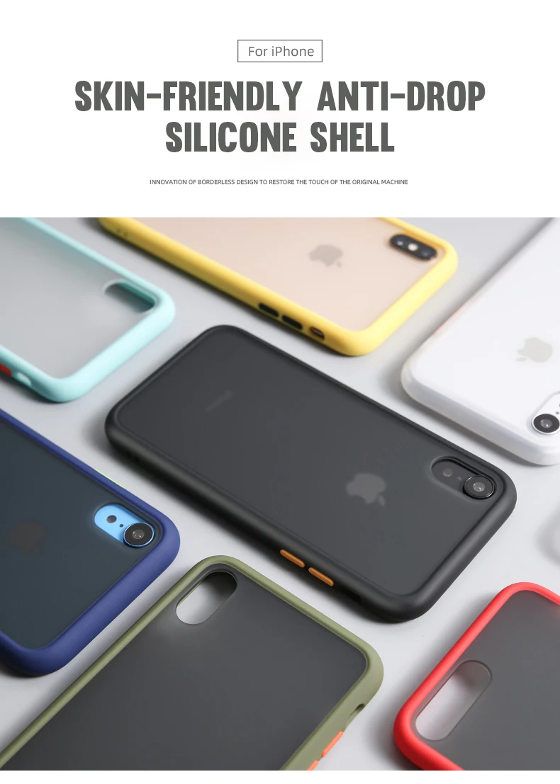 Противоударный защитный матовый чехол для телефона iPhone 11 Pro XS Max XR X 8 7 Plus ...