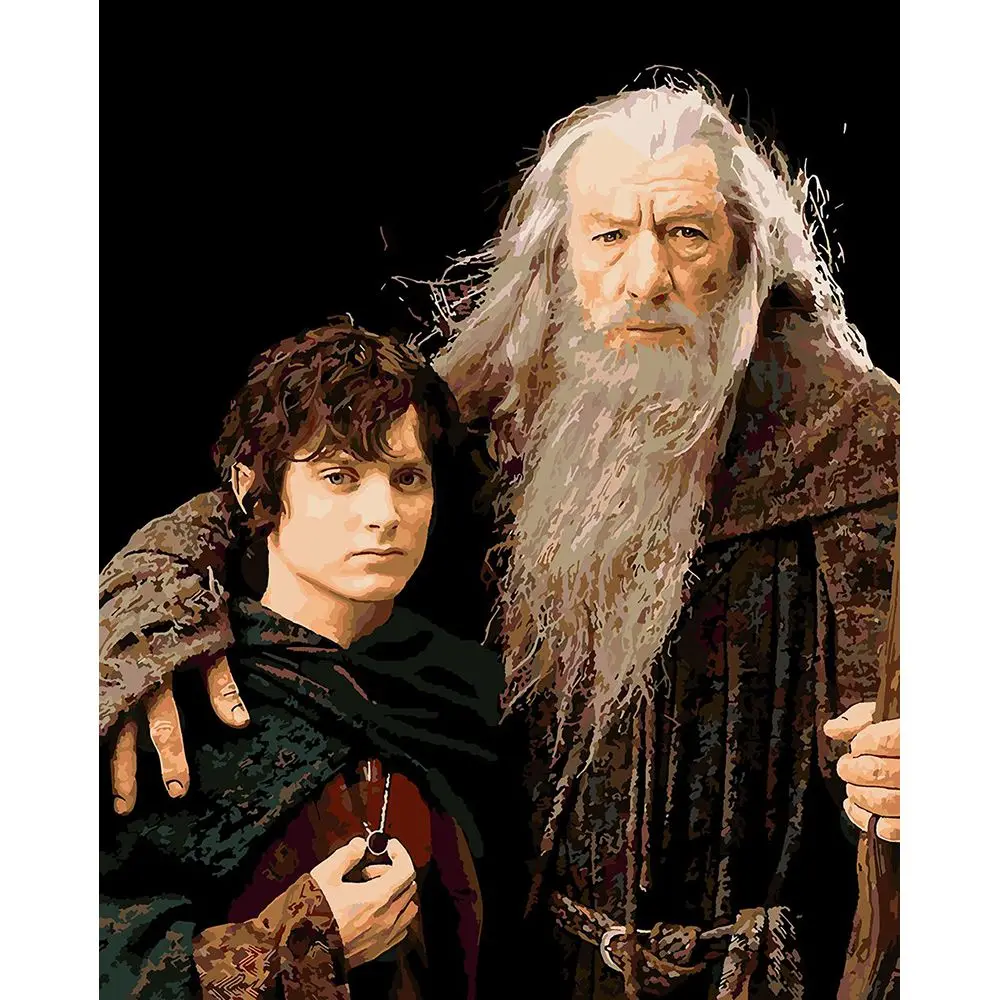 Painting By Numbers Lord Of The Rings-frodo Baggins And Gandalf, 40x50 ...