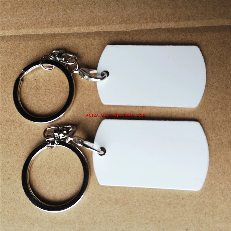 Sublimation Aluminum Keychains Hot Transfer Printing Blank Diy Custom Consumables Keyring Two ...