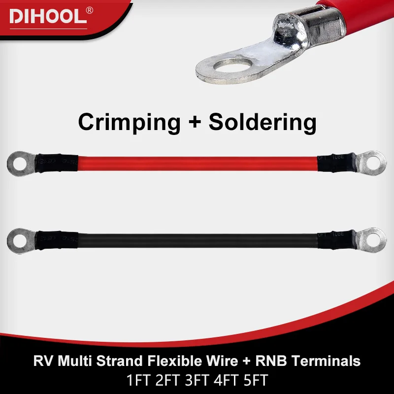 Battery Connection Cable M6 M8 M10 Terminal Kit Copper Wire With Lug ...