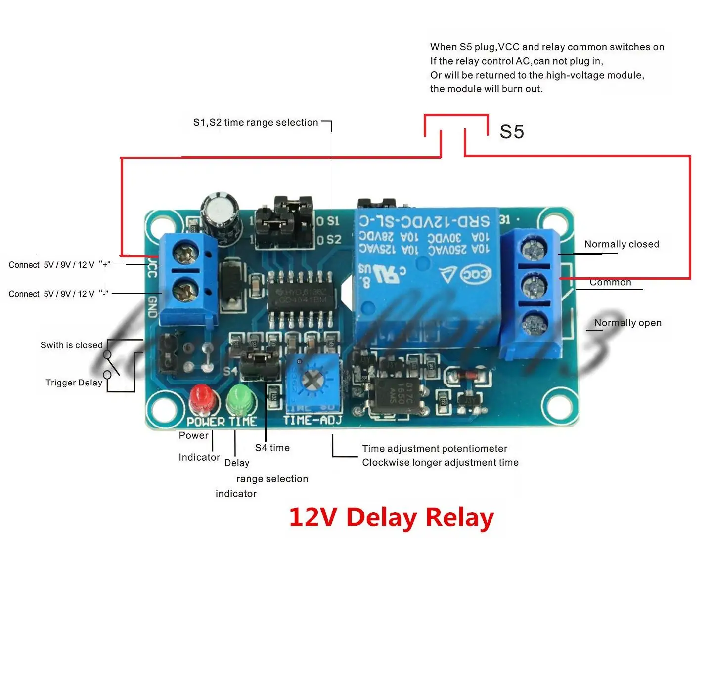 1pcs-Delay-Relay-Delay-Turn-On-Delay-Turn-off-Switch-Module-with-Timer ...