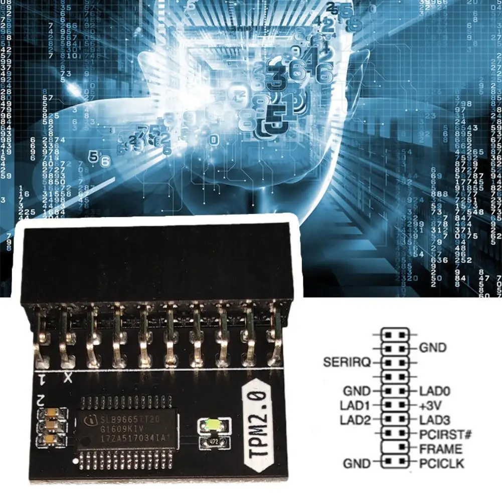 Black 20pin Lpc Dedicated Board Tpm 2.0 Version Encryption Security ...