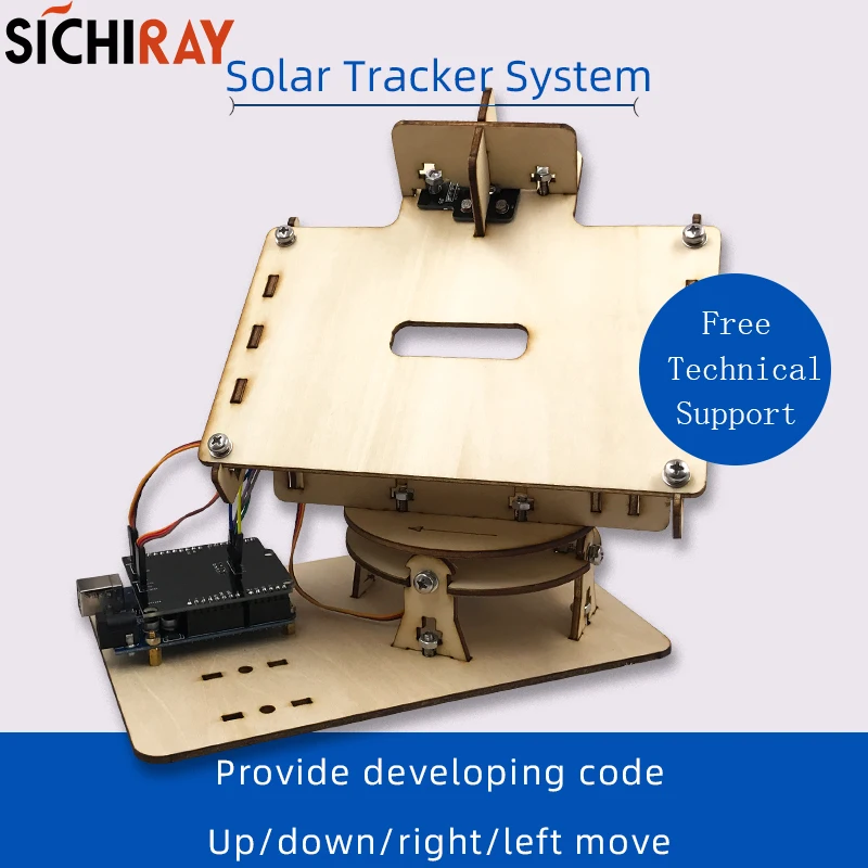 Open-Hardware-Project-Wooden-Dual-Axis-Smart-Solar-Light-Tracker-Kit-Electronics-STEAM-Education ...
