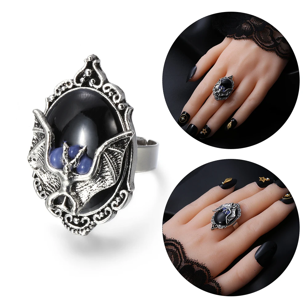 Anillos-de-camafeo-de-murci-lago-ajustables-anillo-de-murci-lago-de ...