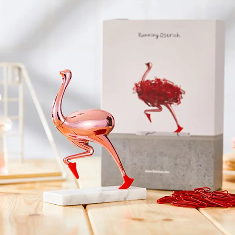 Ostrich Magnetic Desktop Paper Clip Holder Dispenser Office Gift ...