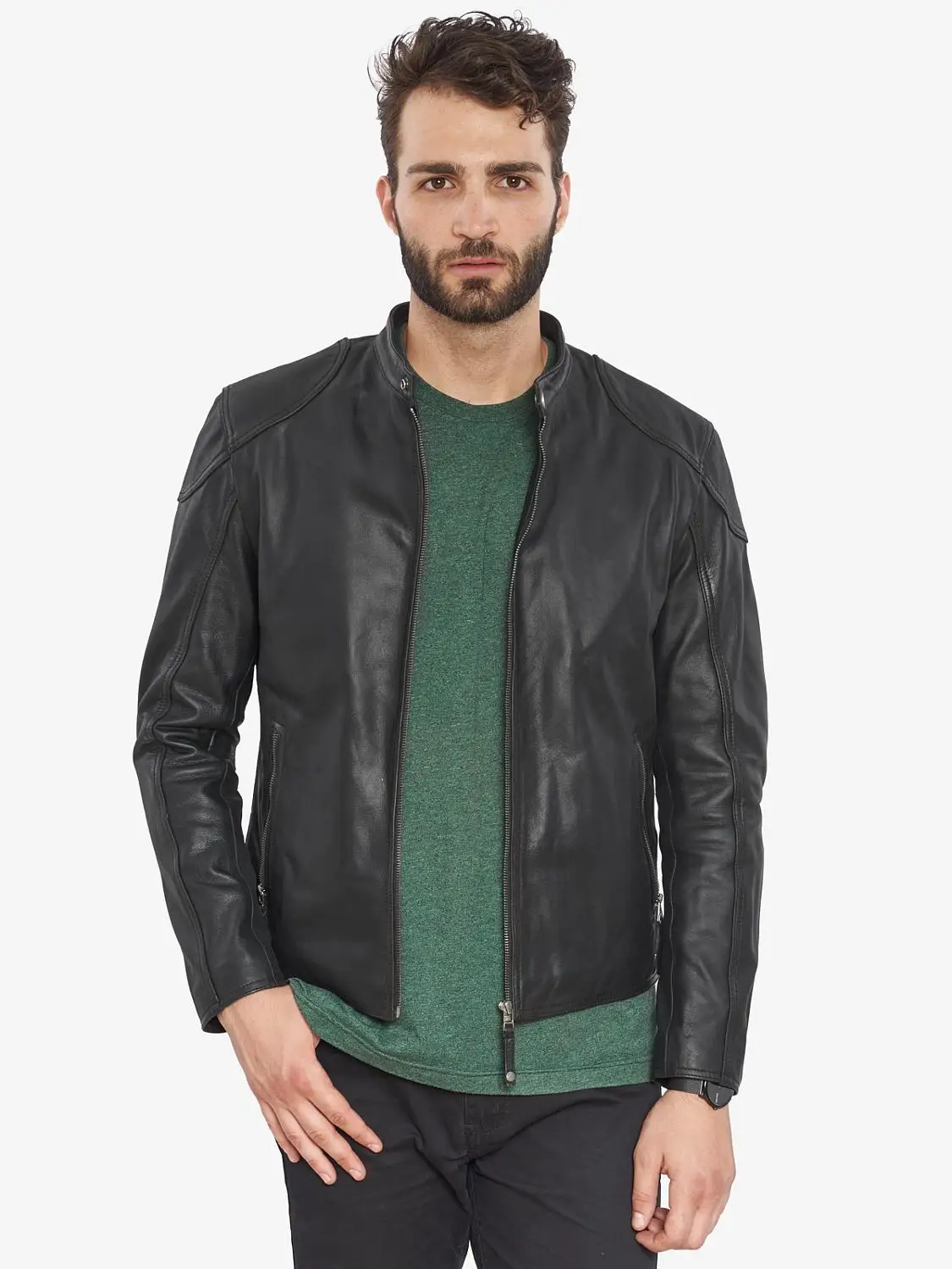 VAINAS-European-Brand-Mens-Premium-Buffalo-Leather-jacket-for-men ...