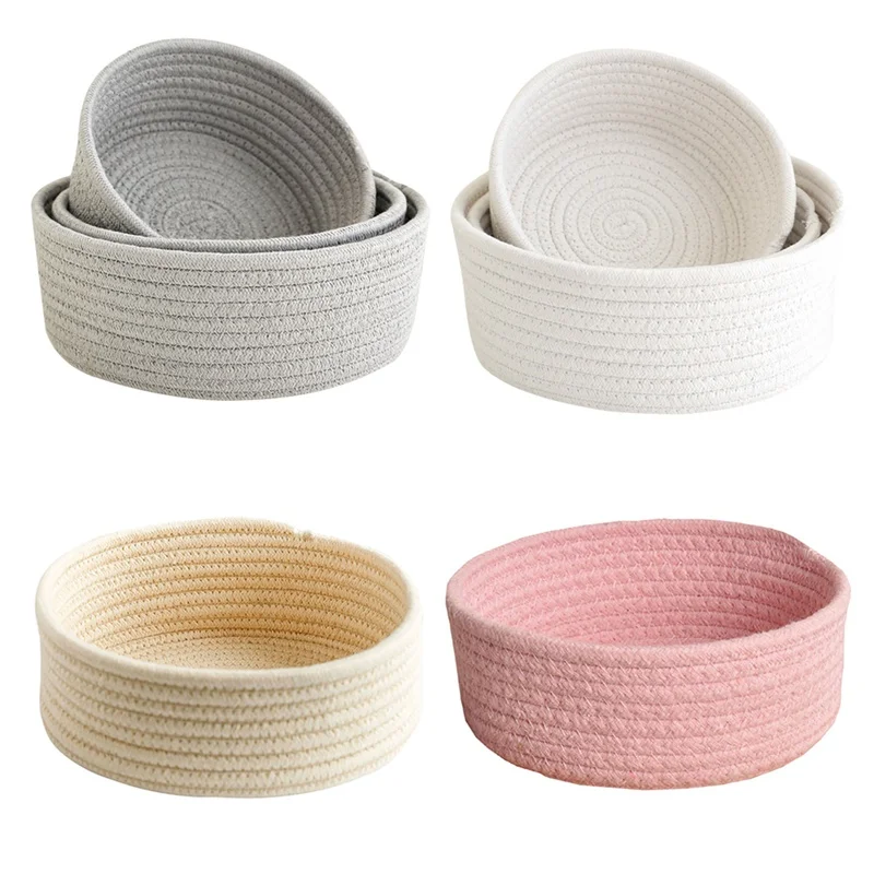 Round Storage Baskets | Snacks Debris Basket | Small Basket Key - Round ...