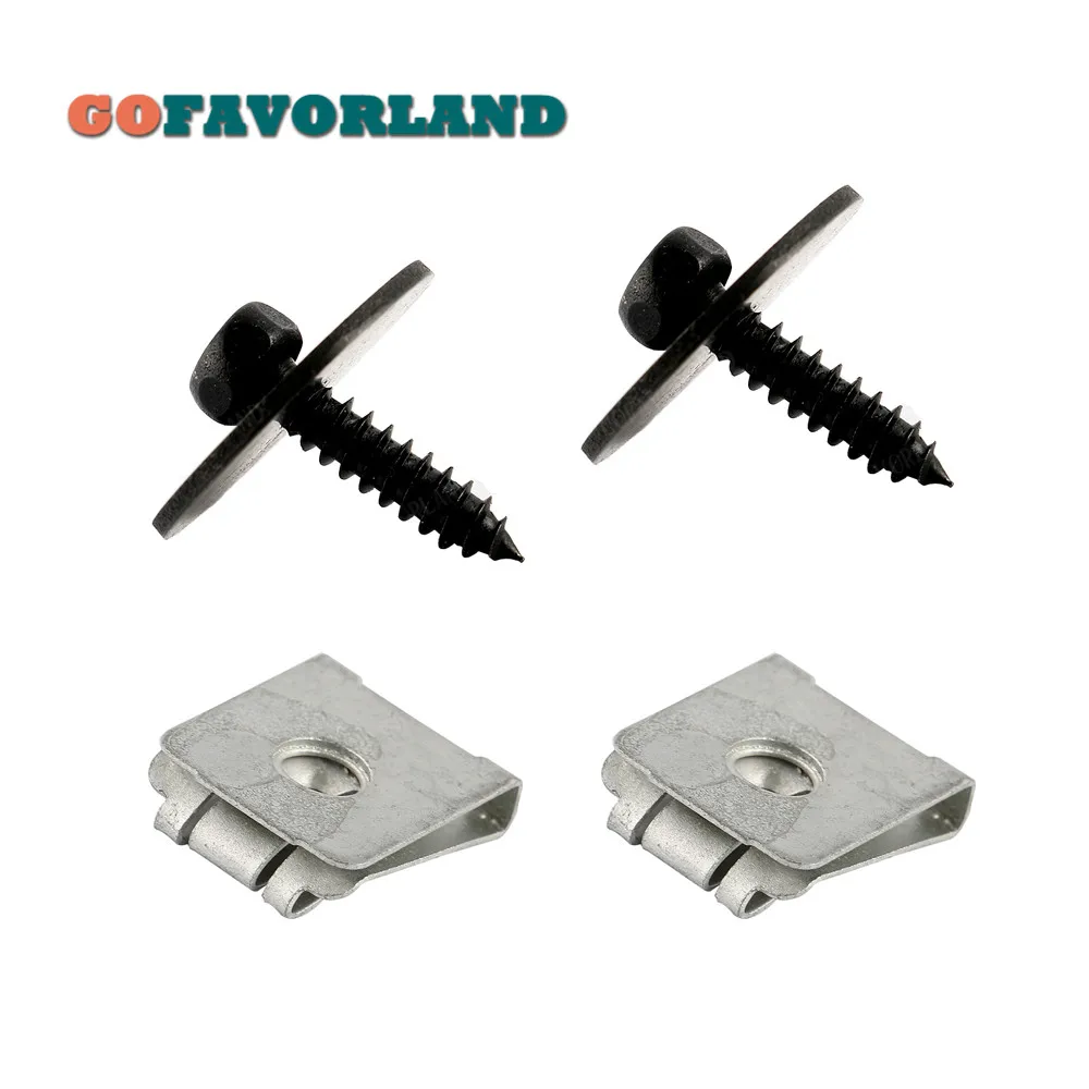 2x 판금 나사 2x 언더 카 실드 클립 너트 0019906036 0019949845, 메르세데스 C230 CL500 CL55 ...