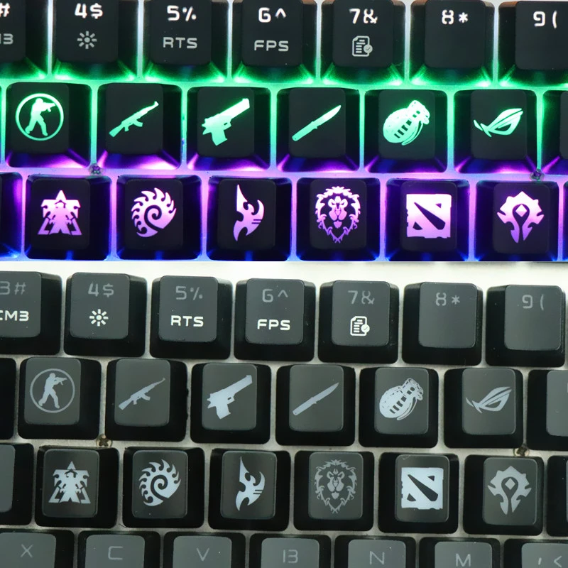 CS GO Gaming Keycaps Custom ABS Backlit Keycap Para World Of Warcraft ...