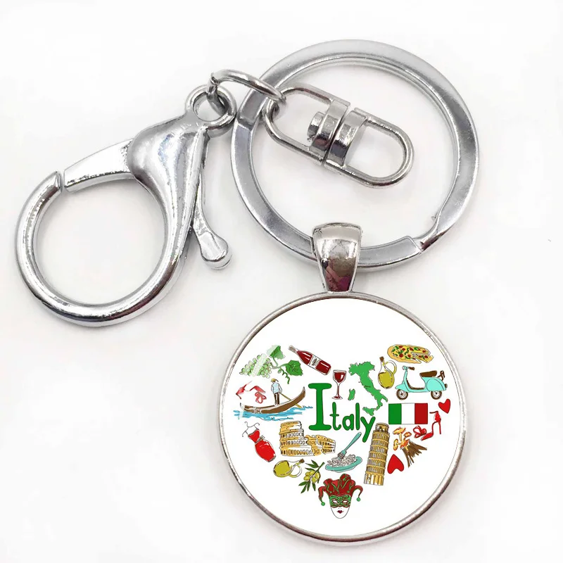 Ethnic Style Keychain Spain Russia USA France Italy Finland India ...