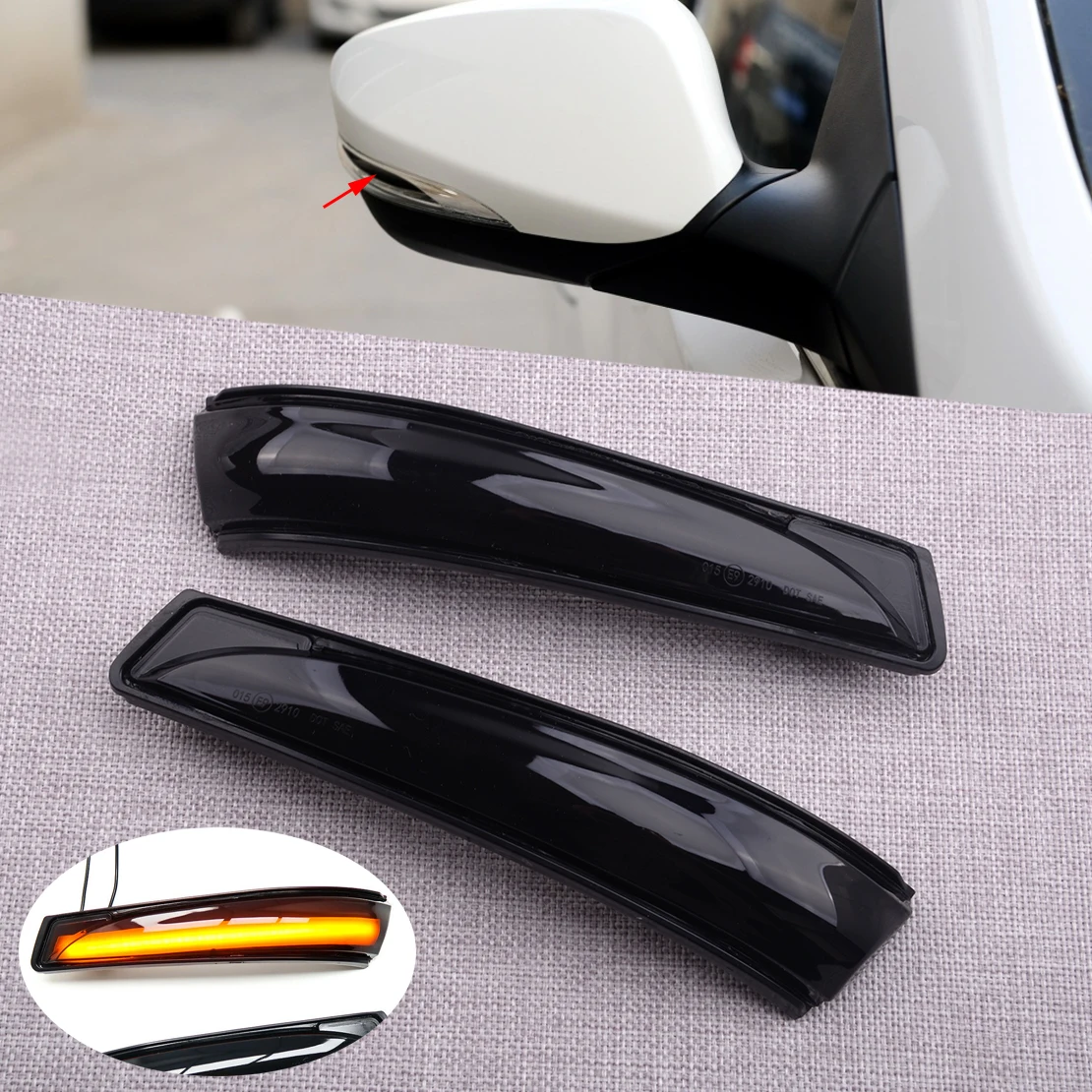 1 par carro led dinâmico espelho retrovisor lateral transformar a luz ...