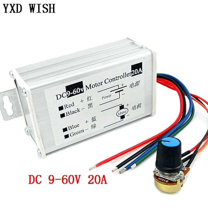 Motor Speed Controller Dc 29v 12v 24v 48v 60v 20a Pwm Motor Speed ...