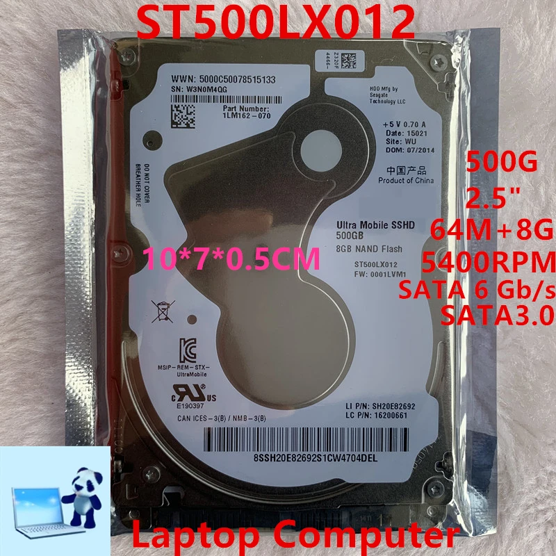 Original SSHD For Seagate 500GB 2.5" SATA 6 Gb/s 64MB+8G 5400RPM For ...