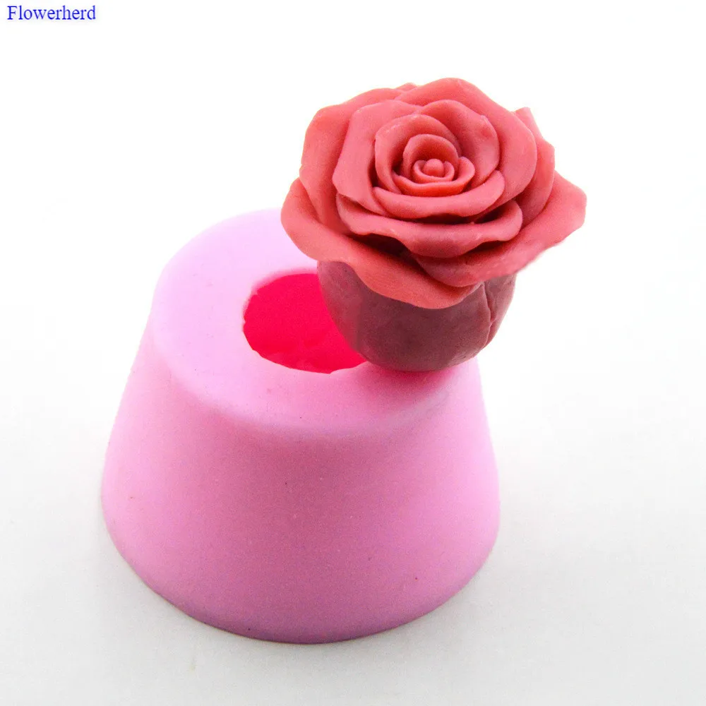 New 3D Flower Soap Mold Rose Fondant Cake Siilcone Mold Cake Decorating ...