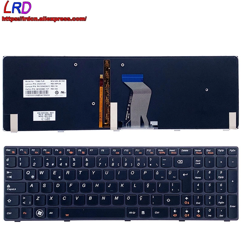 Teclado-retroiluminado-turco-TR-Original-nuevo-para-port-til-Lenovo ...