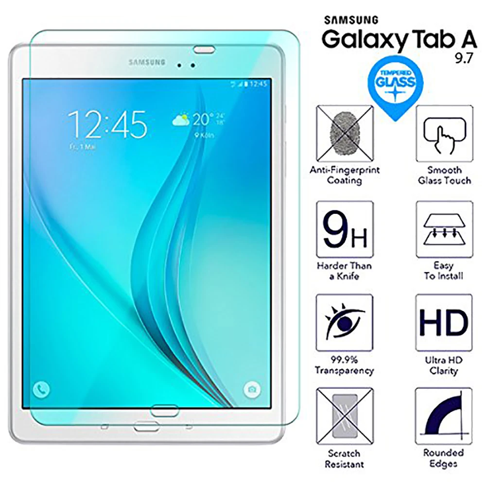9h Hd Tempered Glass For Samsung Galaxy Tab A 9.7 Inch Sm-t550 Sm-t555 ...